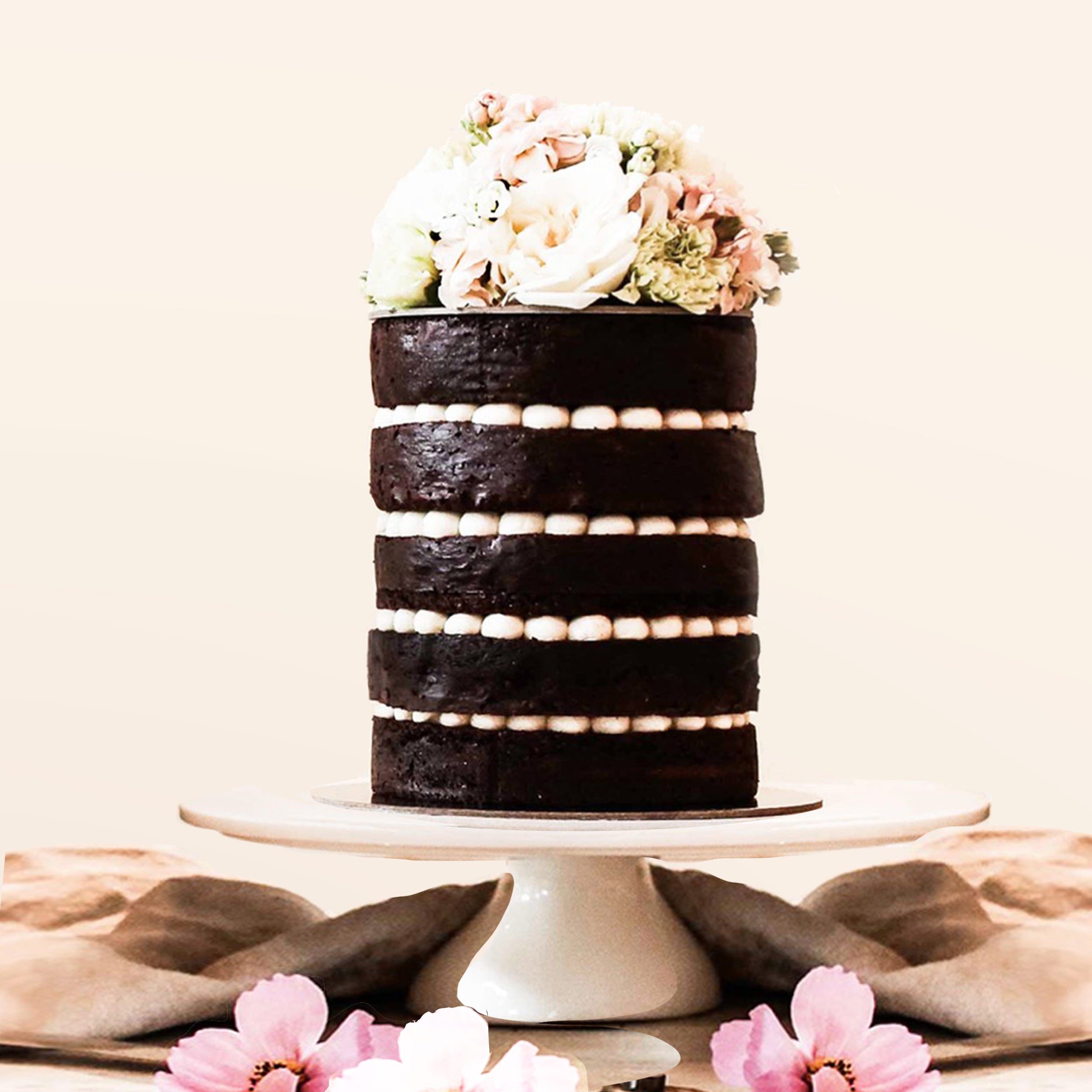 Naked cake with buttercream piped detail – Get Caked by Lisa